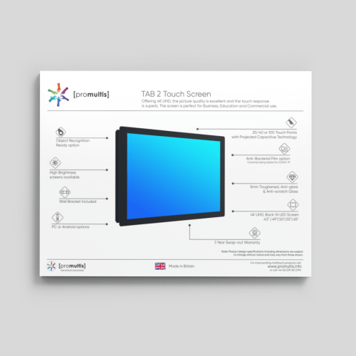 Product Data Sheets - Promultis Touchscreen Technology